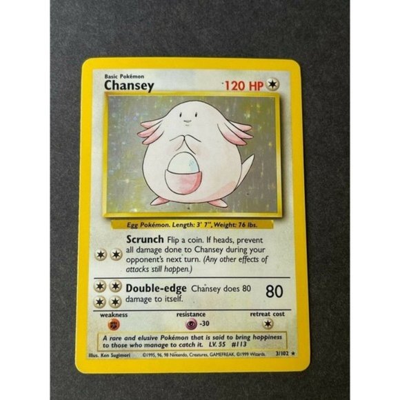 Toys | Pokemon Base Set Chansey 312 Rare Holo In Mint Condition | Poshmark